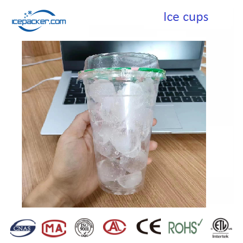 Ice cube making and ice cup filling packing machine
