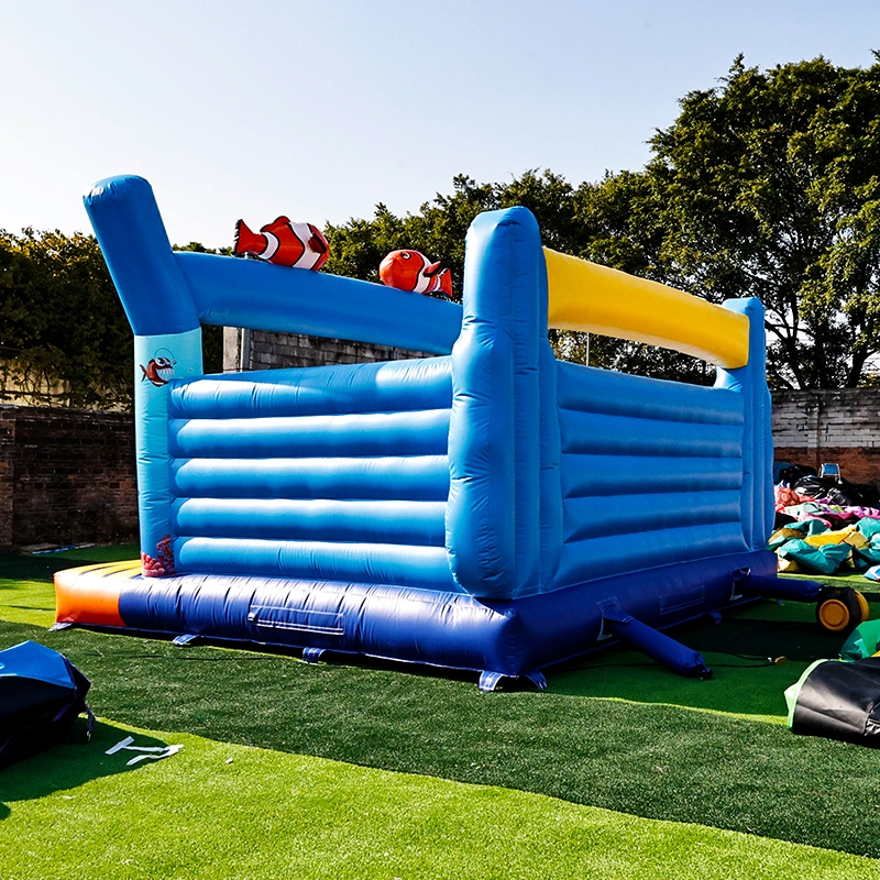 Ocean World Children's Inflatable Playground Slide + Castle Combination