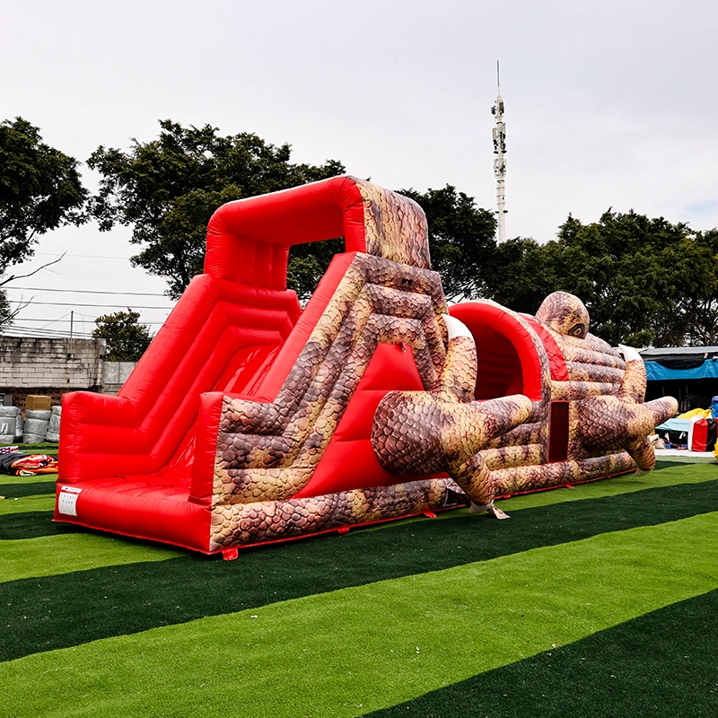 Dinosaur Inflatable Game Jumper Bouncy Castle Obstacle Course For Sale
