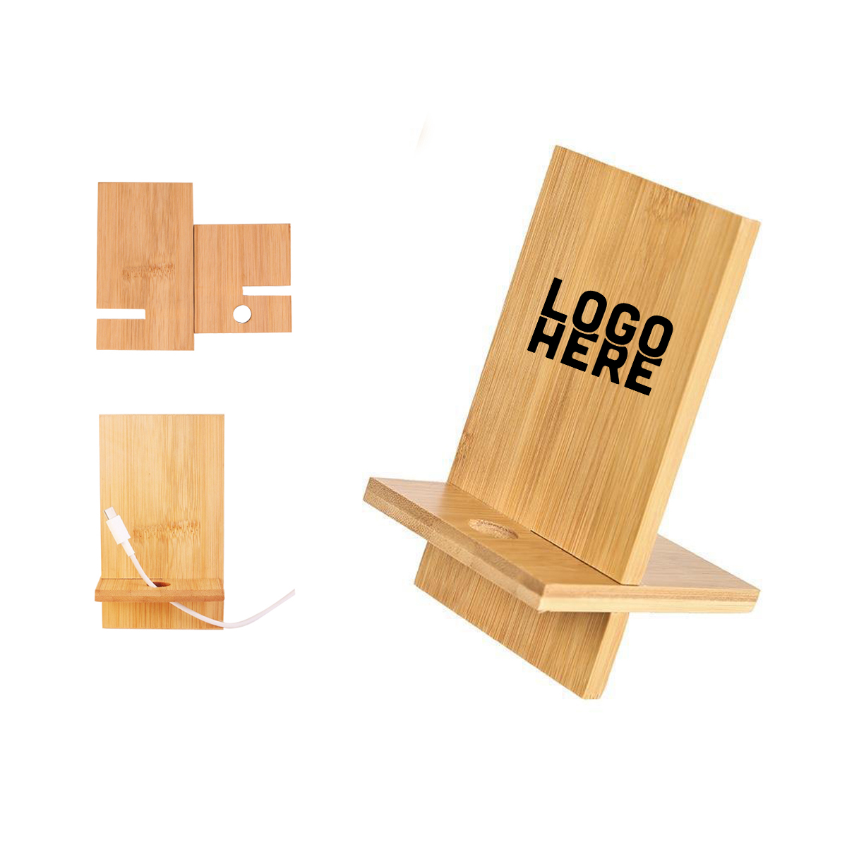 Detachable Bamboo Phone Stand