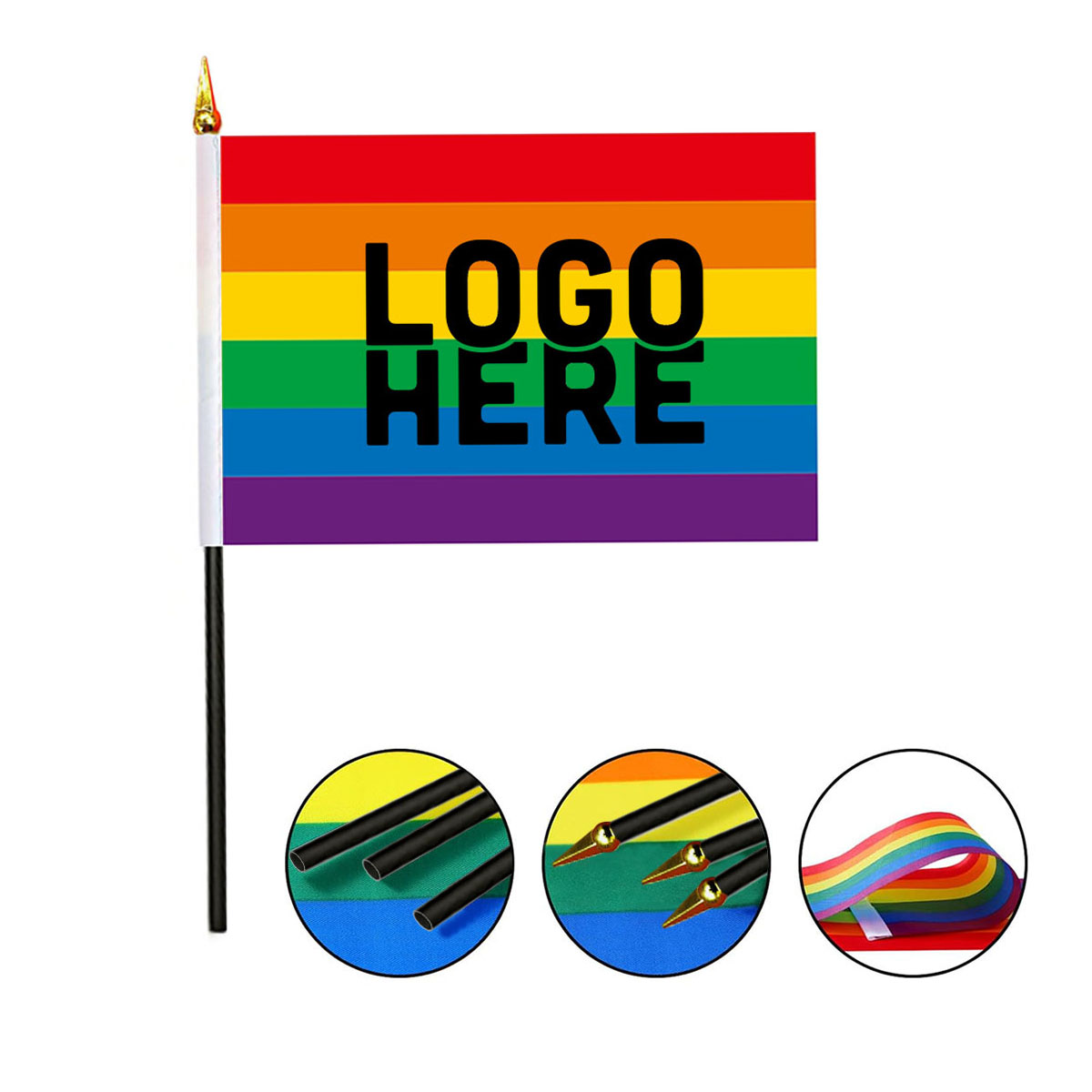 Mini Pride Rainbow Hand Flag