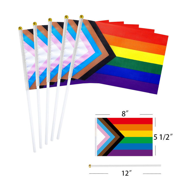 Progressive Pride Hand Flags