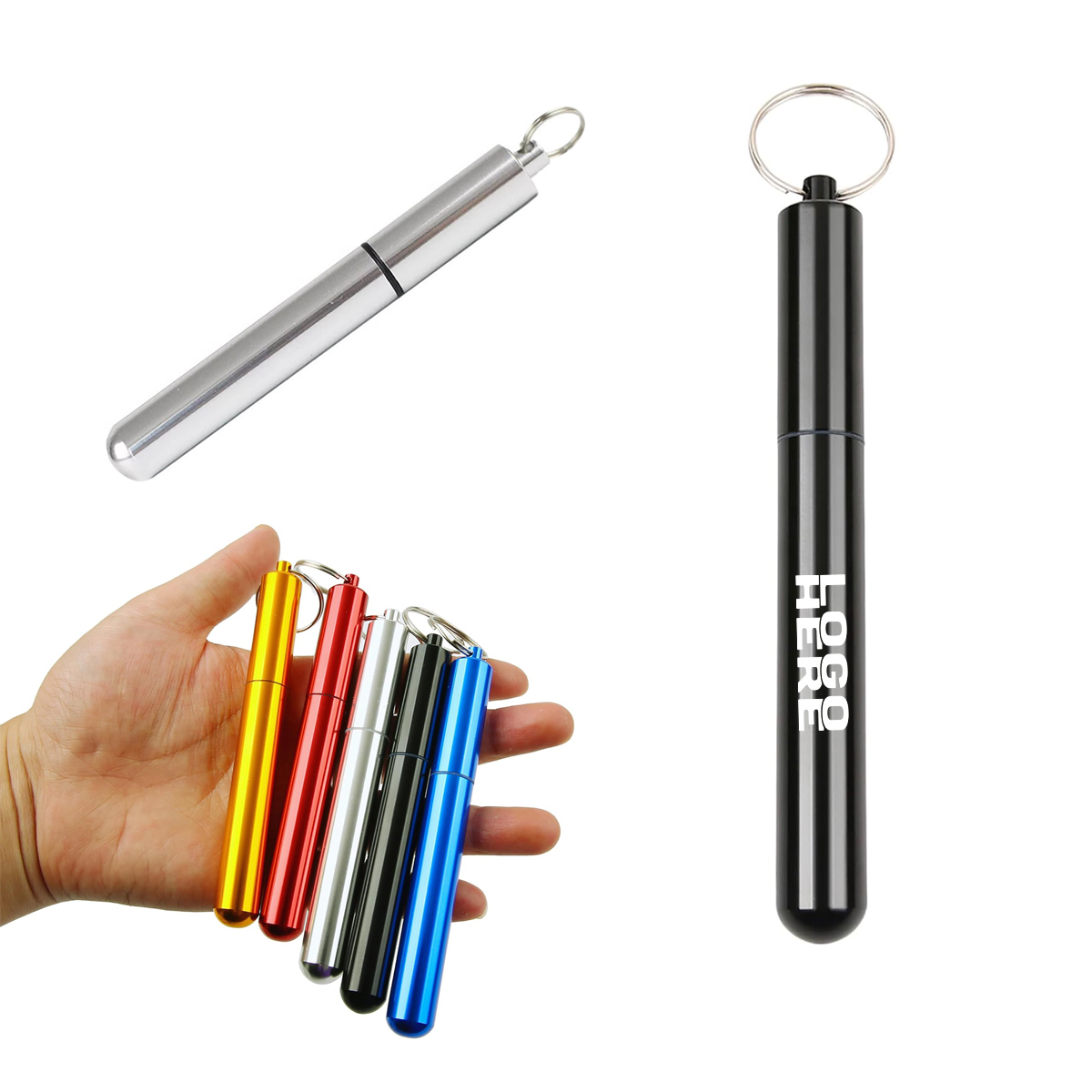 Aluminum Toothpick Holder Keychain