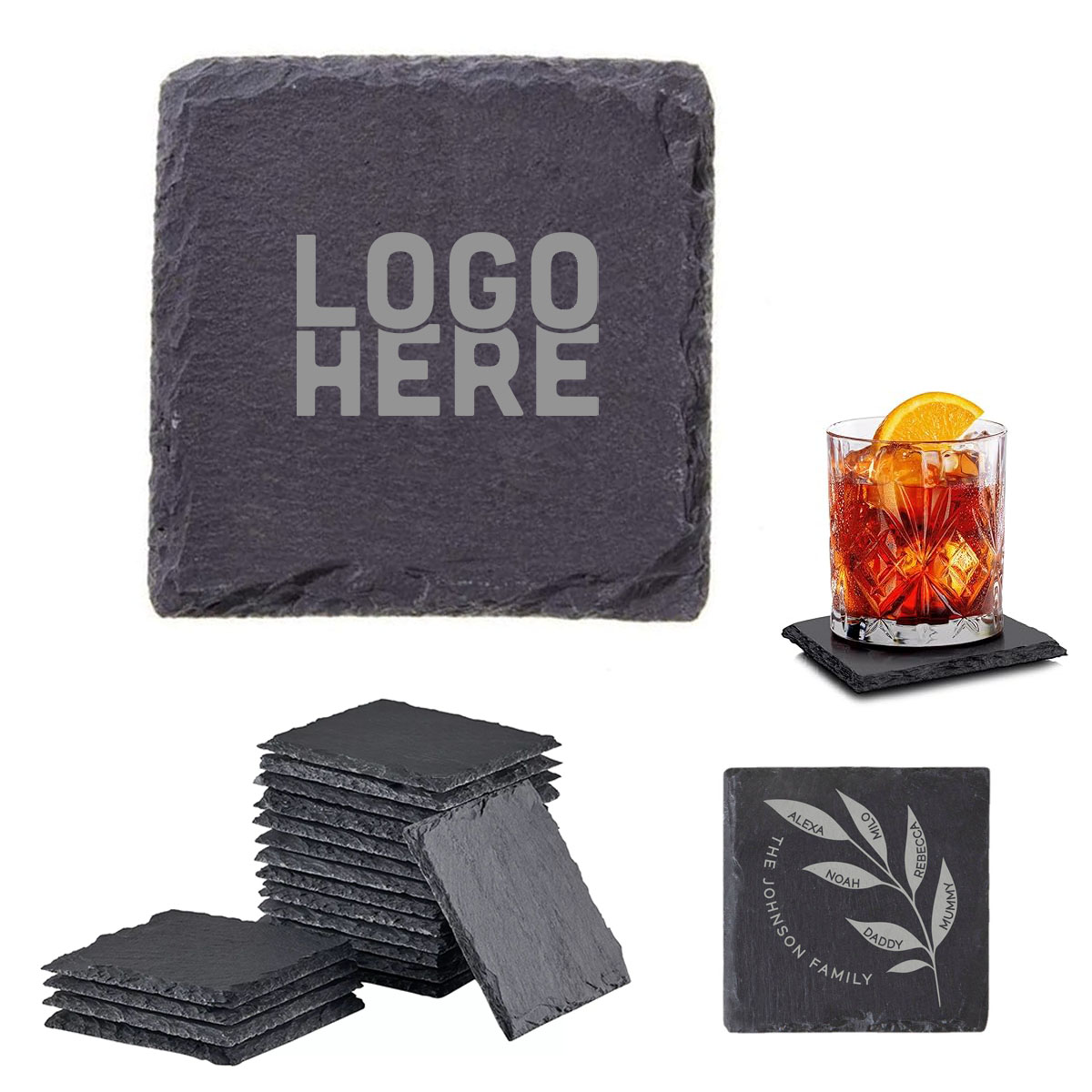 Square Slate Drink Coasters