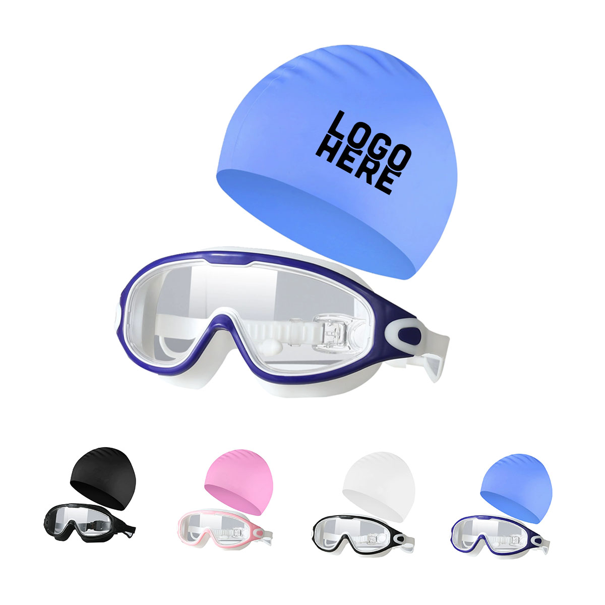 Swimming Goggles Cap Set