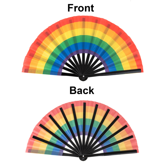 Large Pride Rainbow Folding Handheld Fans
