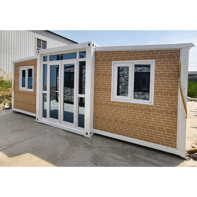 Yellow Brick Wall Decoration Expandable Container House