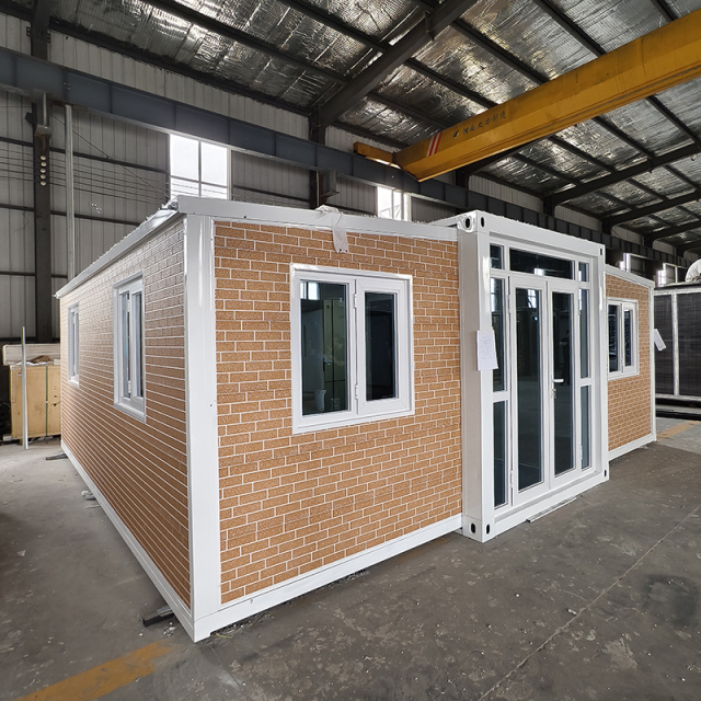 Yellow Brick Wall Decoration Expandable Container House