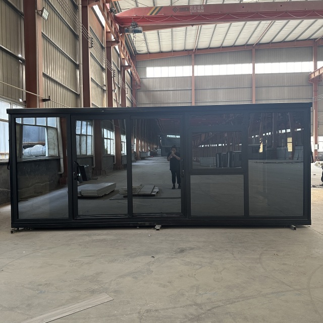 Container House with One Side Glass