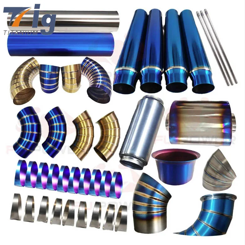 DIY lobster titanium 90 degree golden burnt 4" piecut for exhaust ...