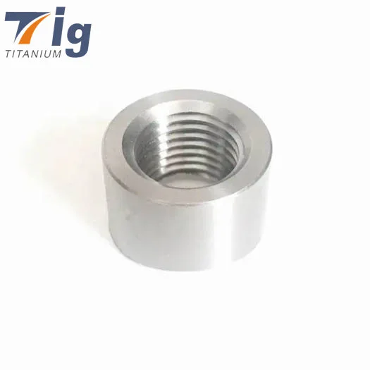 3in 8in NPT Titanium Sensor Bung 1.5in to 5in Tubing Coped End