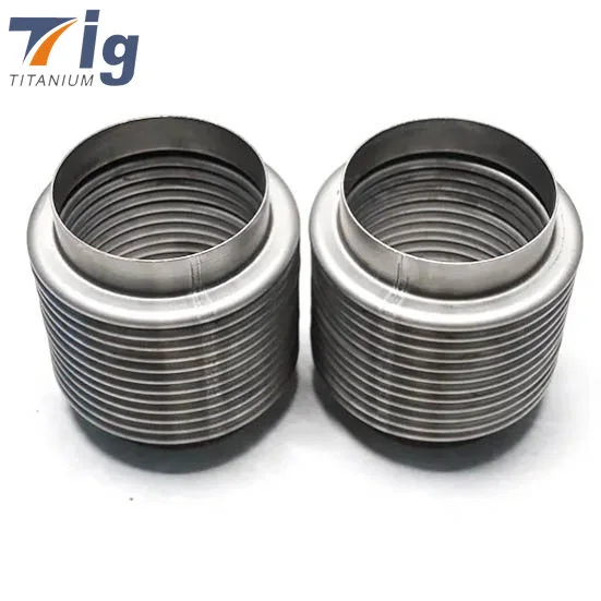 Custom 1.75" 2.5" 3" 3.5" 4" gr2 flex titanium exhaust bellow joint pipe for exhaust system for ...