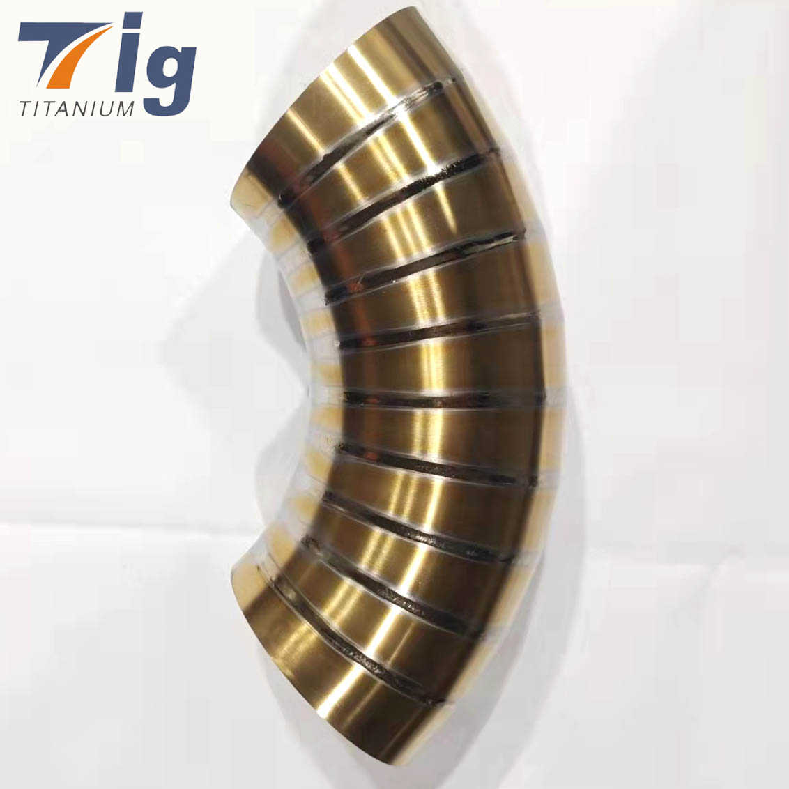 1D Radius golden Colored Pre-welded Pie Cuts Titanium 5" 1.2mm