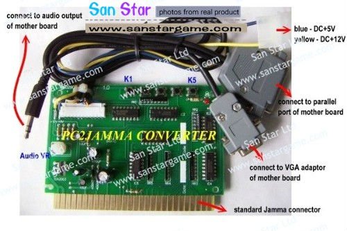 Jamma Converter Board with 2 connector