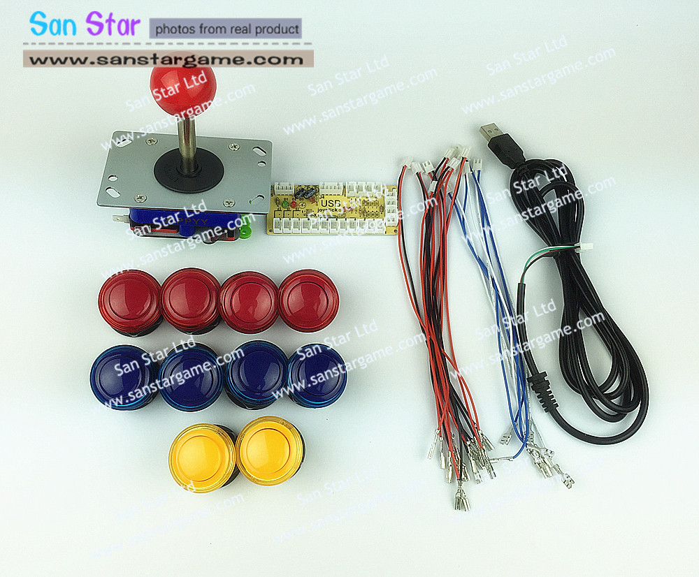DIY Arcade parts Bundles With Usb to Joystick,Joystick,Push button
