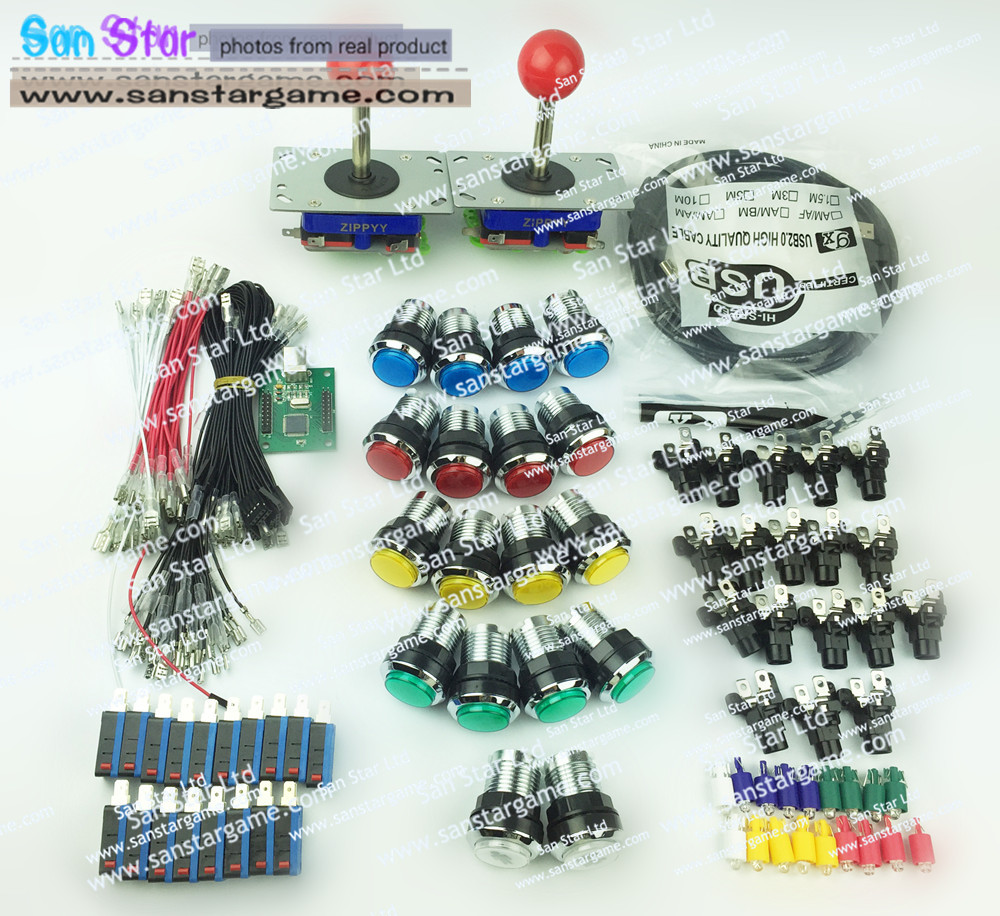 DIY Arcade parts Bundles With Arcade Controller *1+Joystick*2+ILLUMINATED BUTTON*18+Microswitch*18,