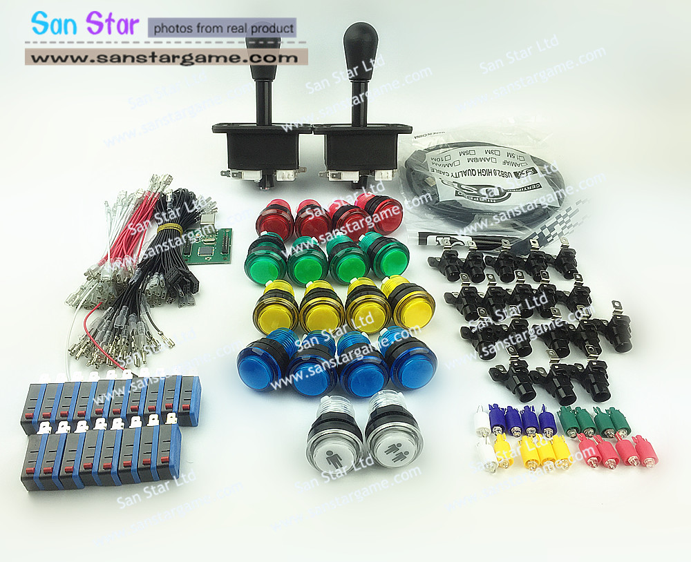 DIY Arcade parts Bundles With Arcade Controller *1+Joystick*2+Push ...