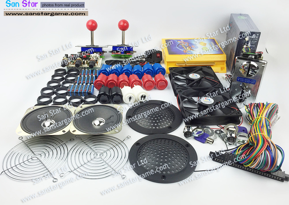 Pandora's Box 4 DIY Arcade Bundles Kits Parts With Power Supply Jamma Harness Joystick Push ...