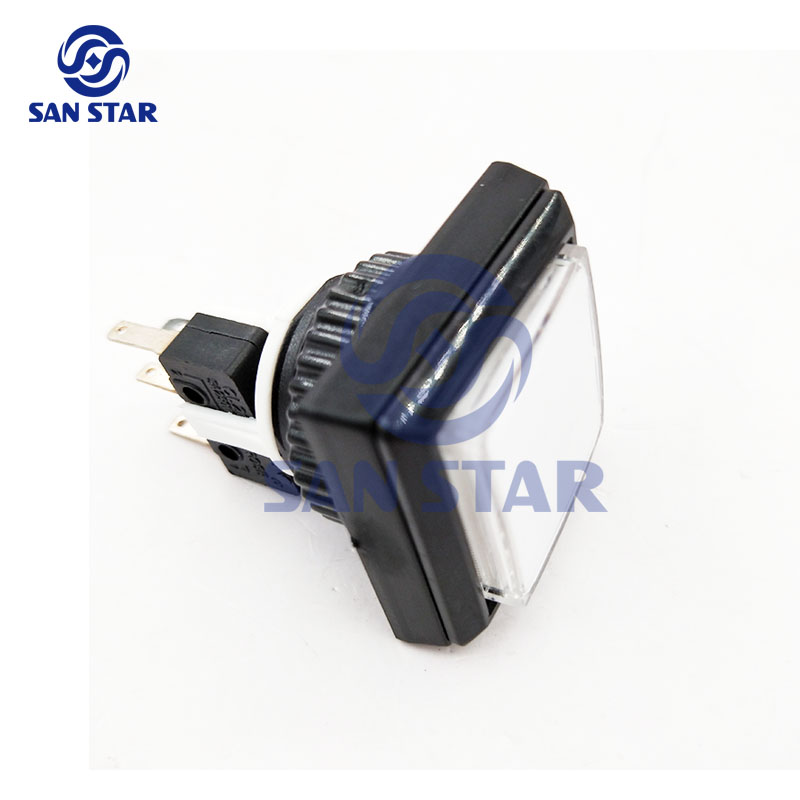 Square 32mm complete set of illuminated arcade button with a 12V small ...