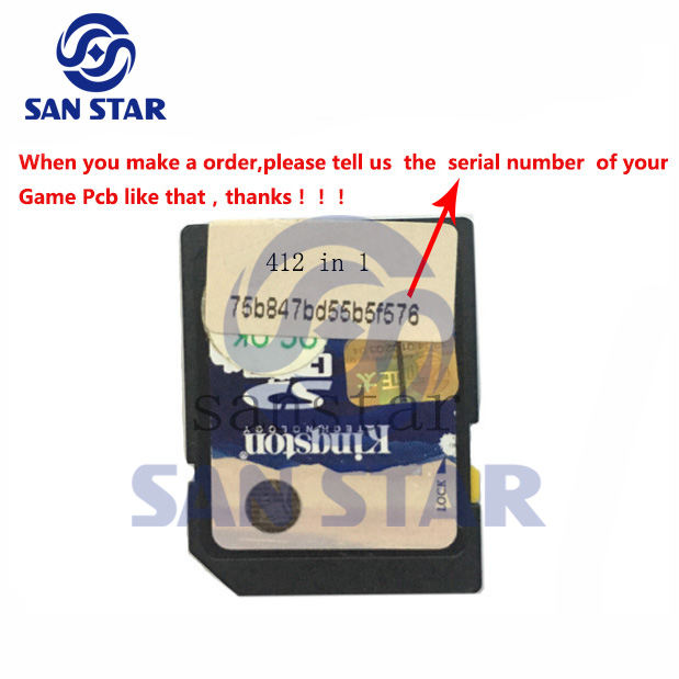 CF Card of Game Elf 412 in 1 SD card serial number should be provided ...