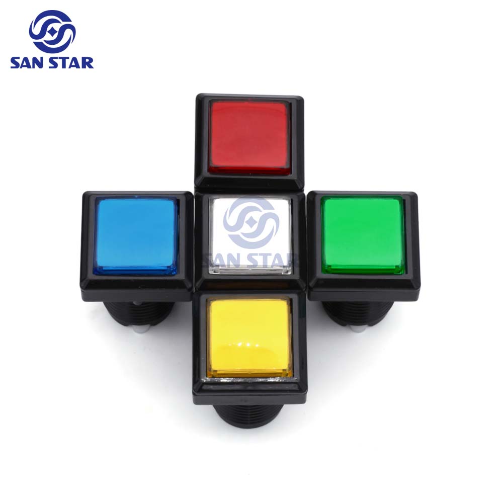 Illuminated Square Arcade Button
