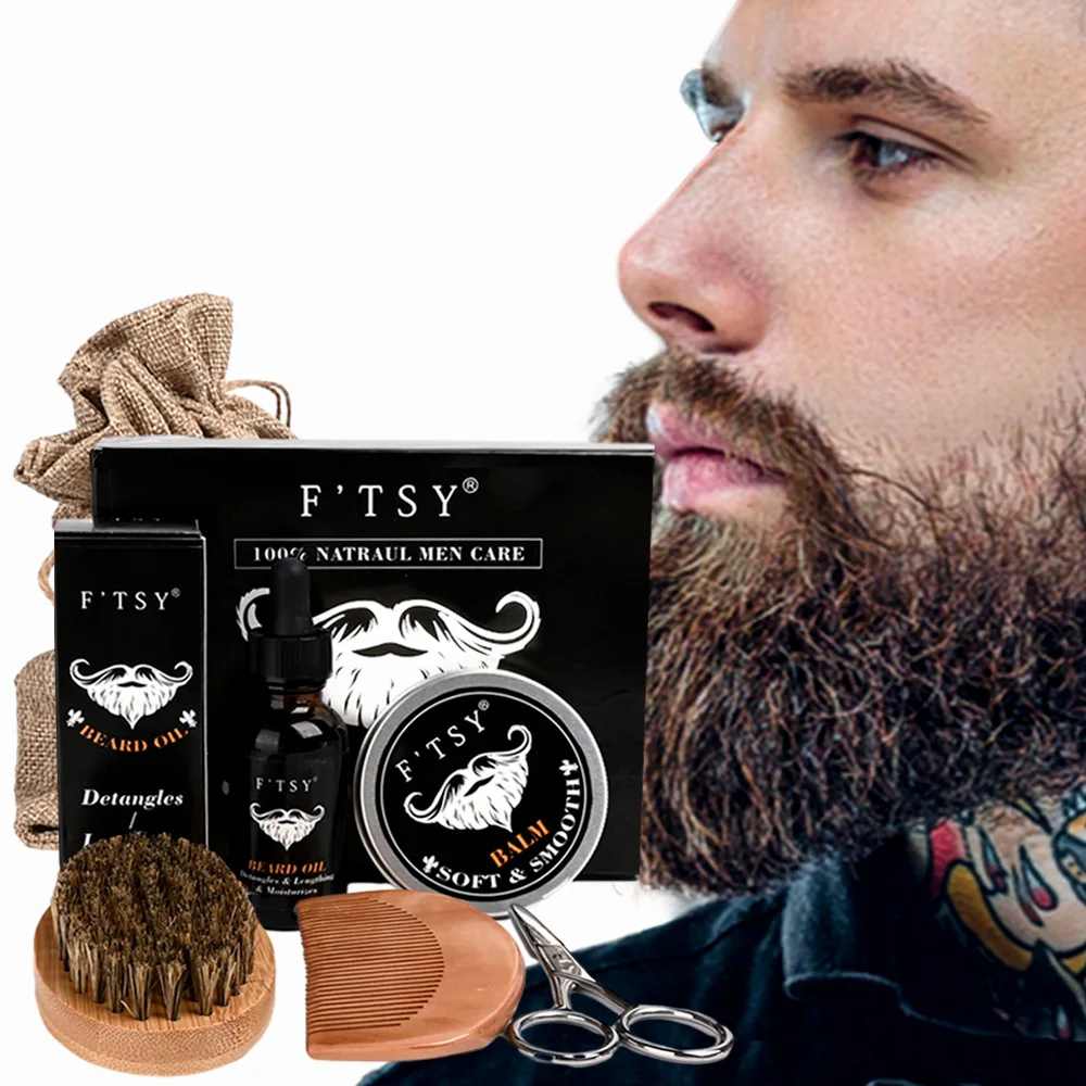 Best Beard Growth Set Grooming Beard Balm Set Men Beard Brush And Comb ...