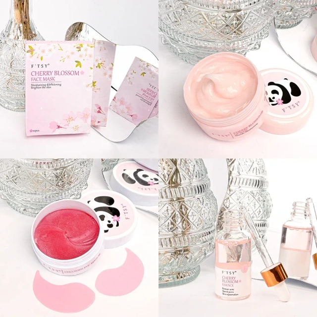 Advanced Pink Sakura Collagen Eye Mask Serum Lip Mask Face Mask Glow ...
