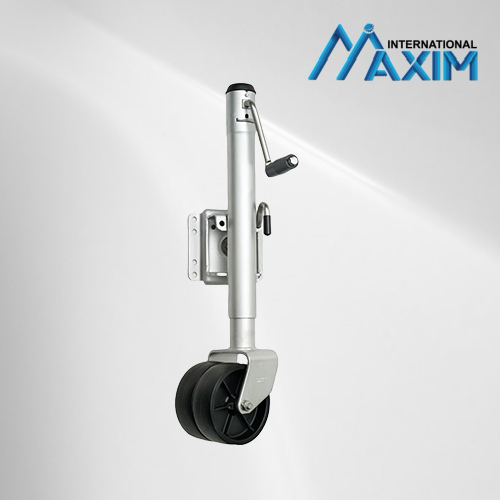 Swivel Lift Dual Wheel Bolt On Fixed Mount Trailer Jack With Caster Wheel