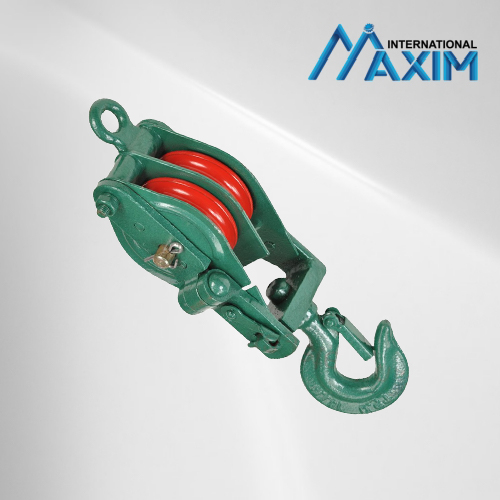 Forged Alloy Steel Open Type Pulley Block Double Sheave With Hook