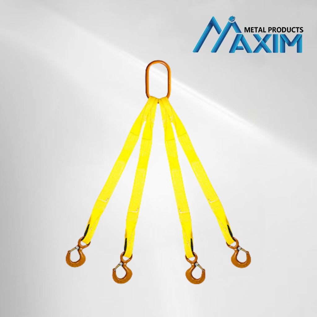 Bridle Sling quadruple leg Safety Nylon Flat Webbing Slings With Hooks
