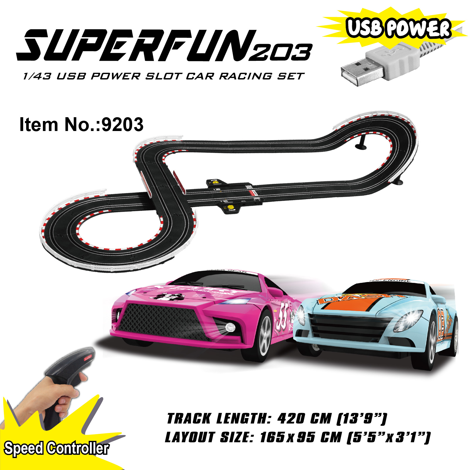 Joysway SuperFun Slot Car Racing Set 9203