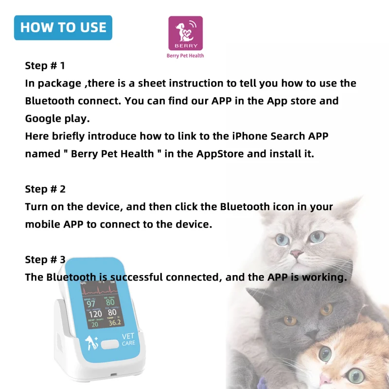 Berry Vet Veterinary Handheld Pulse Oximeter for dog cat horse hot sale ...