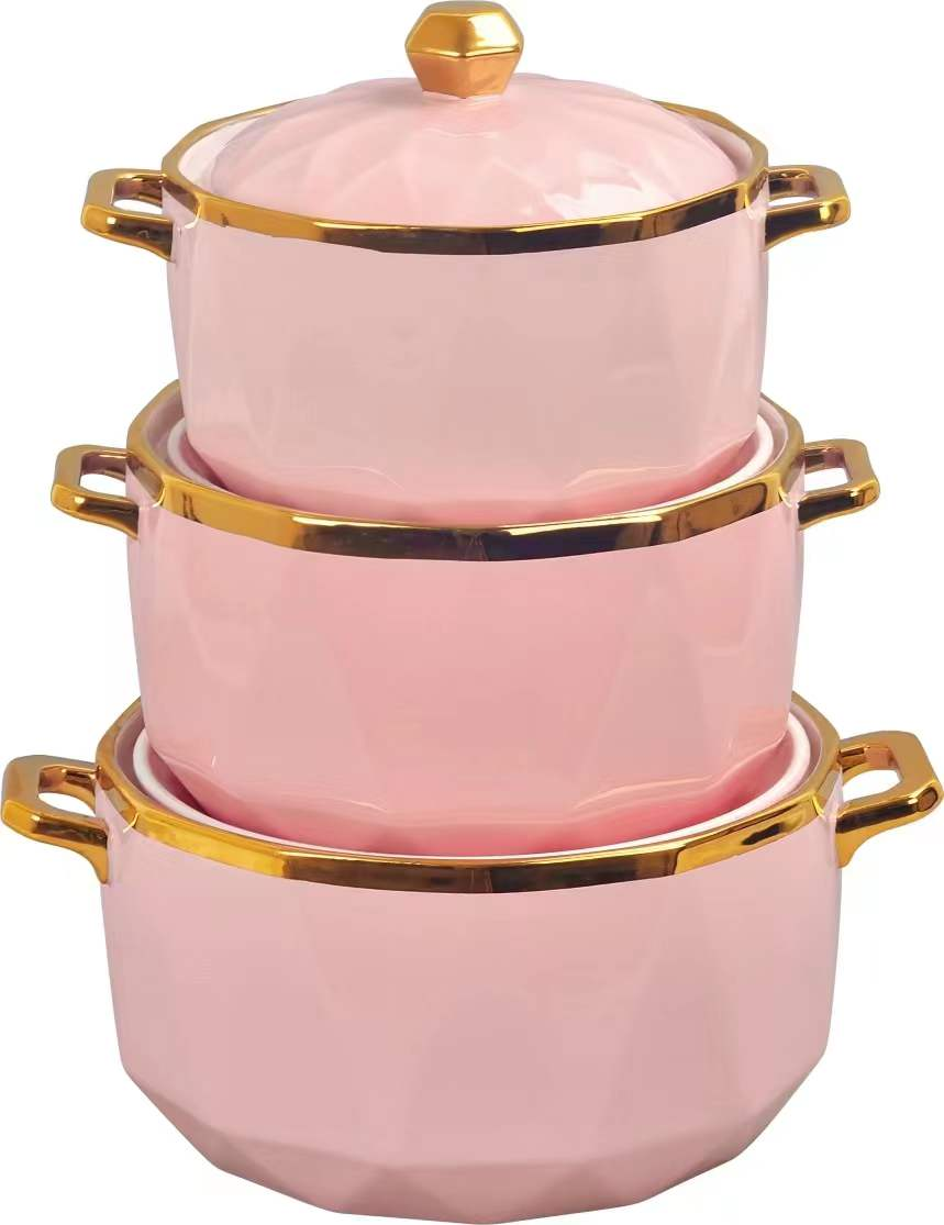 Ceramic Soup Pot Set 3Pcs