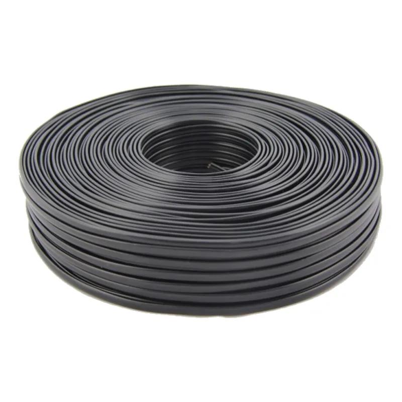 Two conductor lay parallel insulated telephone cable drop wire