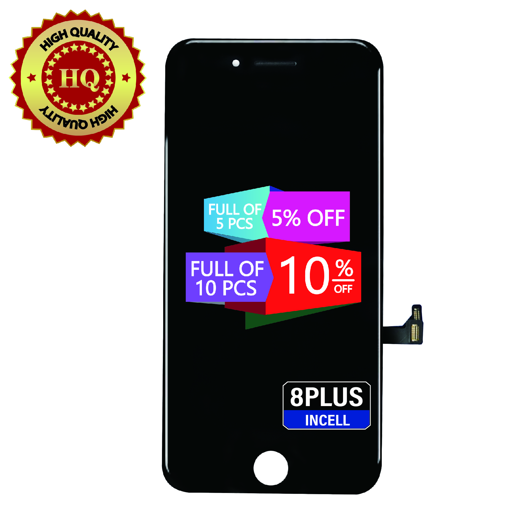 High Quality Incell LCD Screen Replacement for iPhone 8 Plus - Black