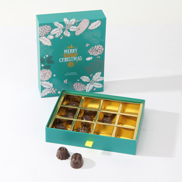 Luxury Private Label Pull Out Box Chocolate Drawer Box Blue Color ...