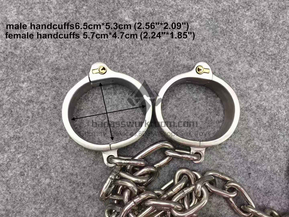 Integrated Cylinder Core Lock Chain Connected Steel Bondage 3 In 1 Kit,