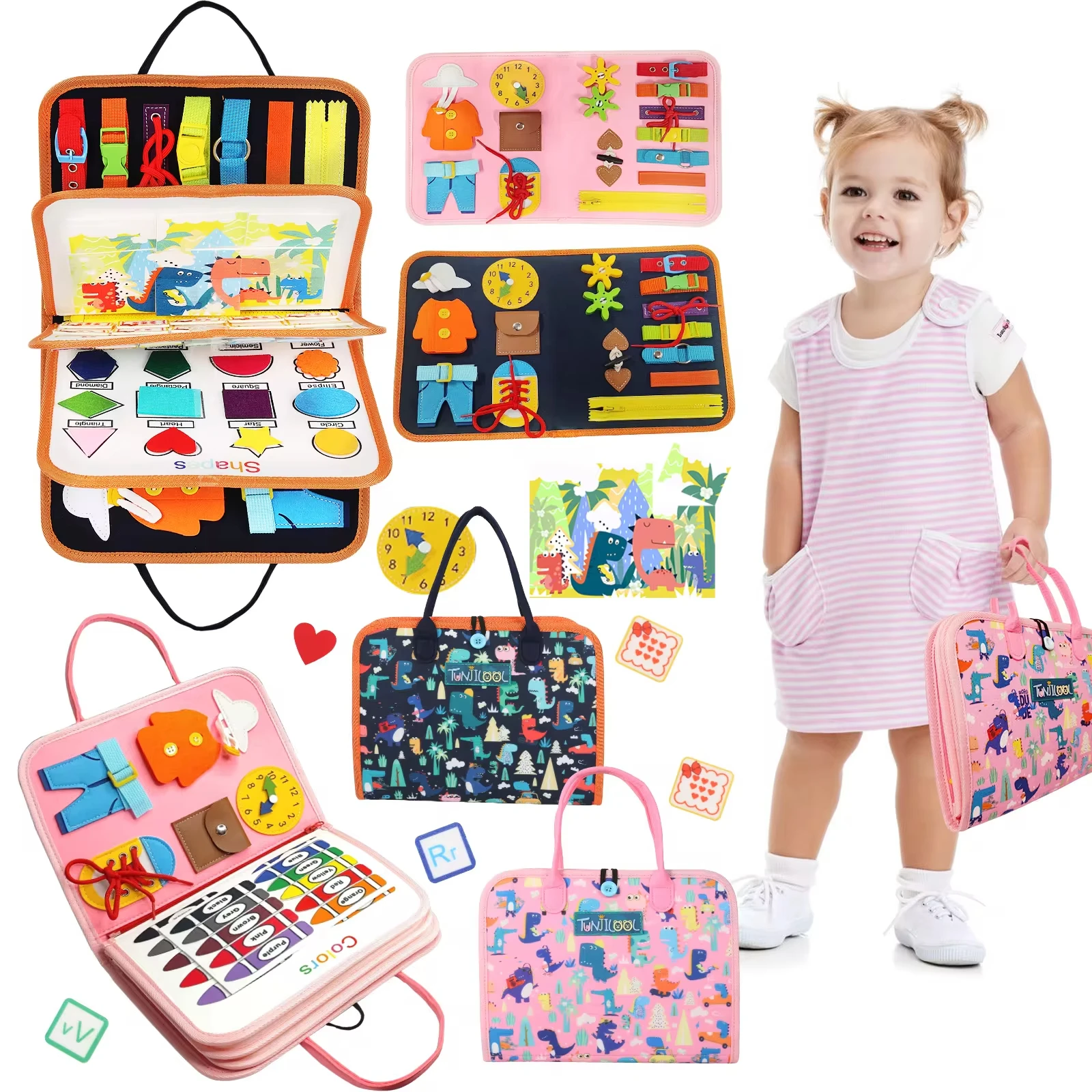 Baby Kids Travel Toy Felt Activity Books Busy Board