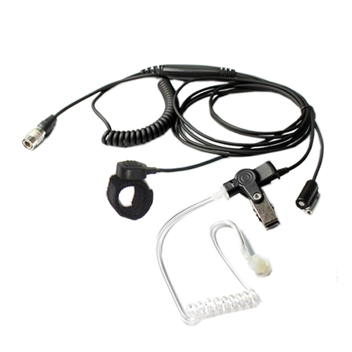 3-Wire Surveillance Earpiece with Remote Finger PTT & Acoustic Tube