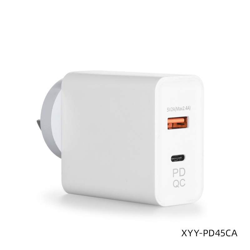 AU Standard Wall Charger 45W PD Type-C / USB-A Dual Ports GaN Fast ...