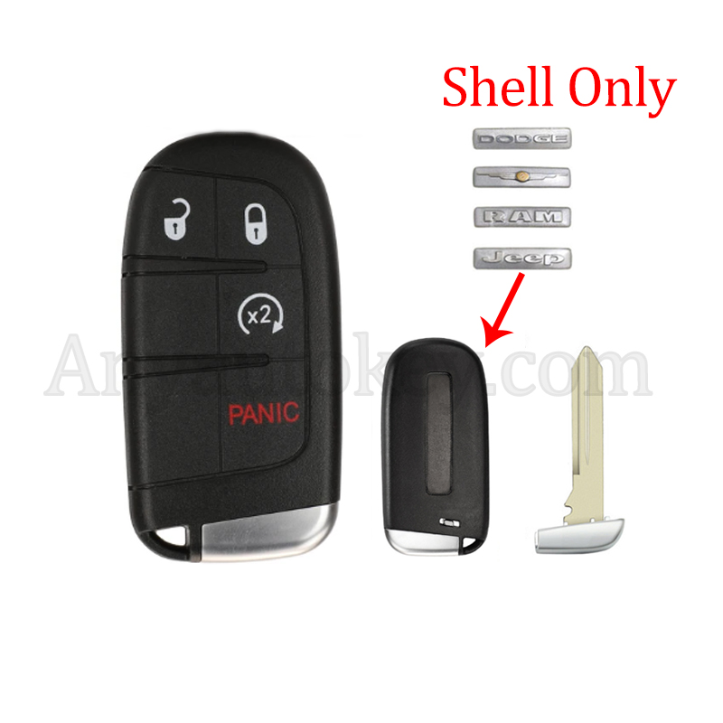 Chrysler Dodge RAM Jeep 4 Button Remote Key Shell