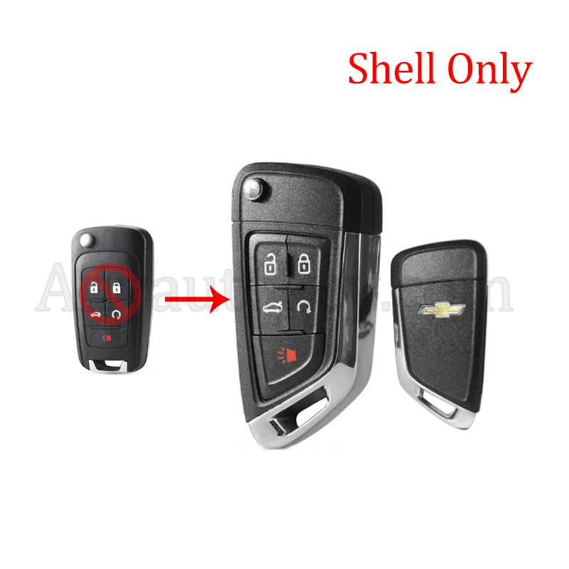Modified 4+1 Button Chevrolet Key Shell