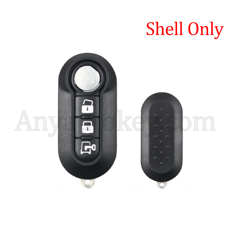 3 Button No Logo Fiat Remote Key Shell