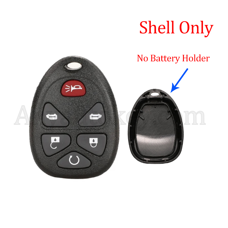 Without Battery Holder Chevrolet GM 6 Button Remote Key Shell
