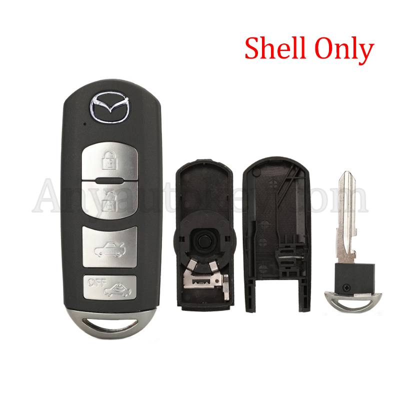 4 Button With Logo Mazda Smart Key Shell