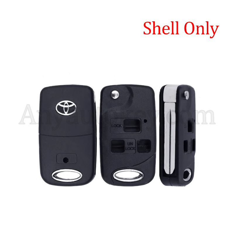 3 Button With Logo Toyota Remote Key Shell