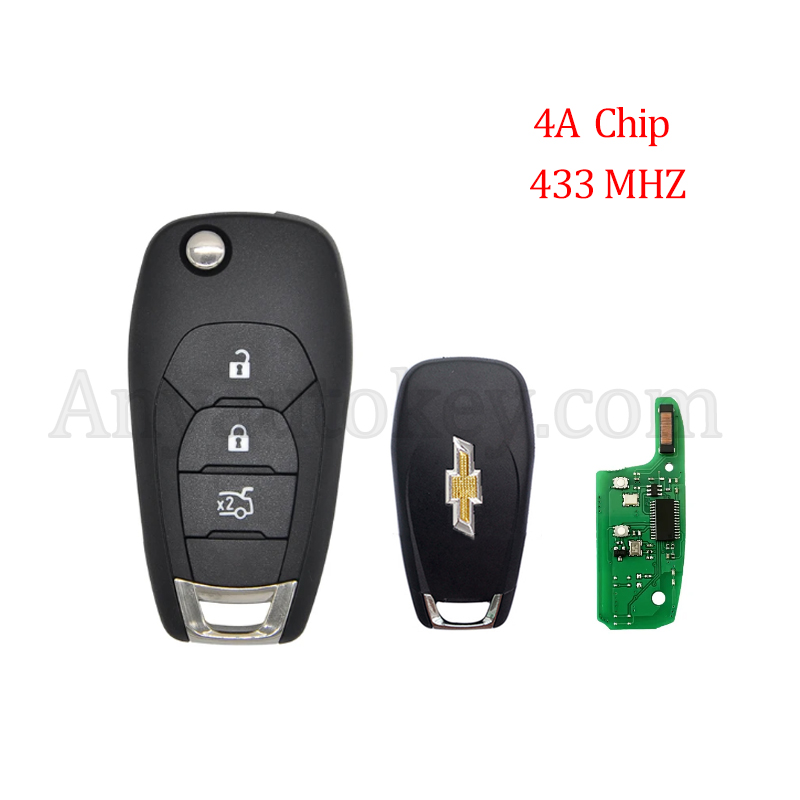 433Mhz 4A Chip 2 Button Chevrolet Remote Control Key