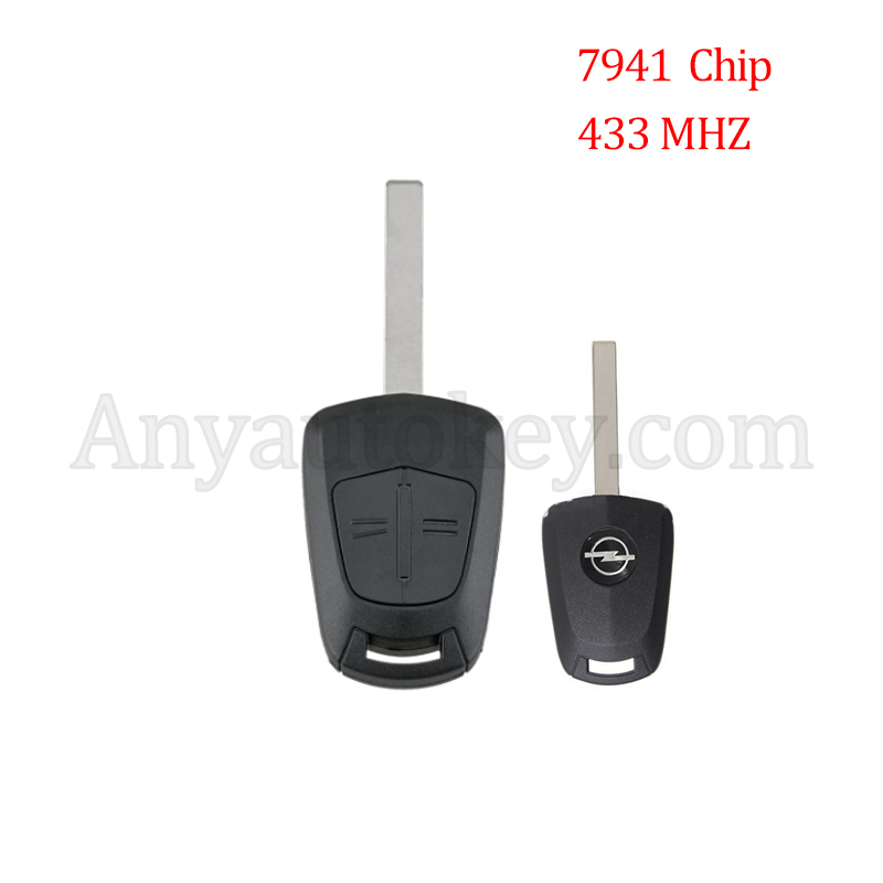 2 Button 433Mhz 7941 Chip Opel Remote Key With With Logo