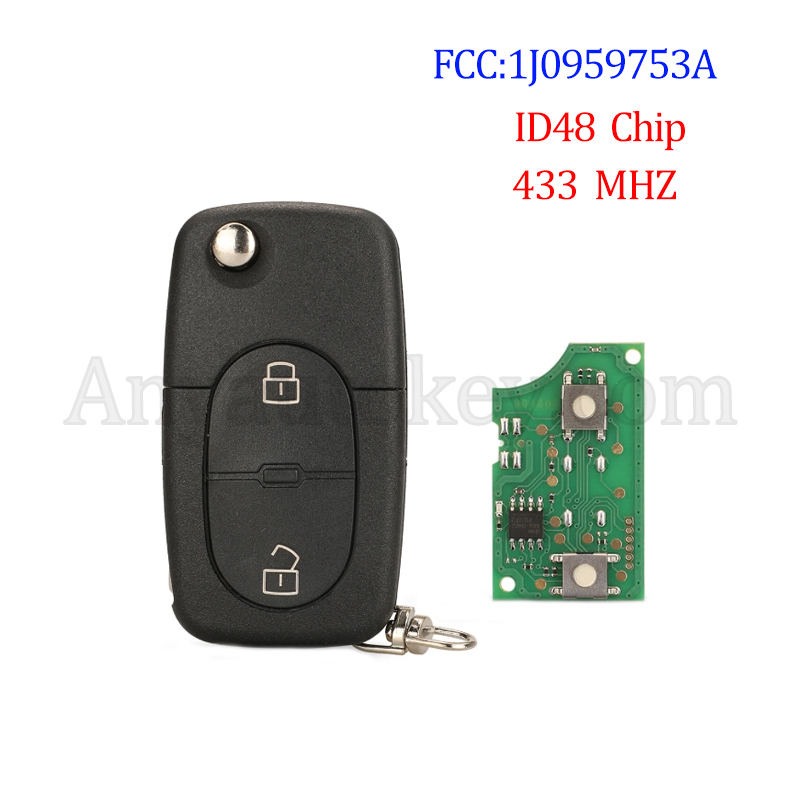 VW Volkswage.n Passat Golf MK4 Car Key 433Mhz ID48 Chip Remote Key for ...