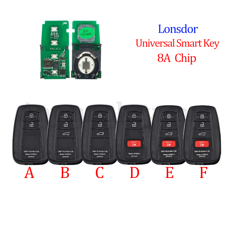 Lonsdor 8A Smart Key Universal Remote Key for K518 and KH100 for Toyota ...